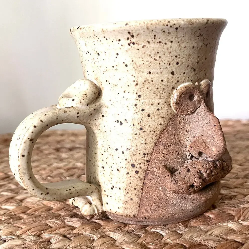 Handmade | Dining | Novelty Handmade Pottery Mustache Face Mug With ...